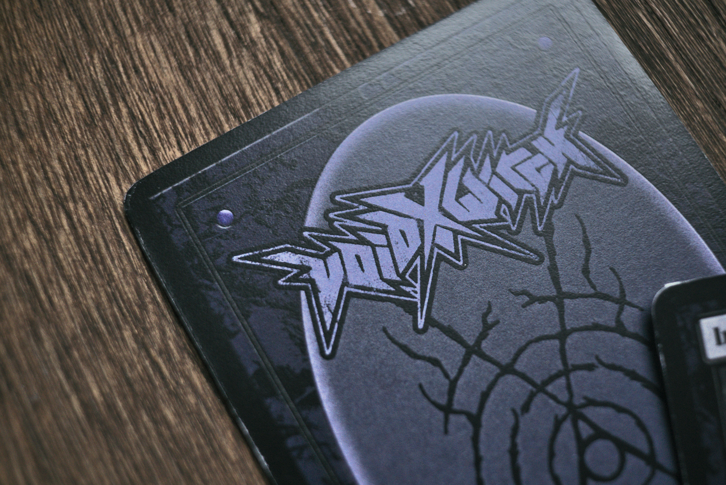 Detail of the back of the printed card